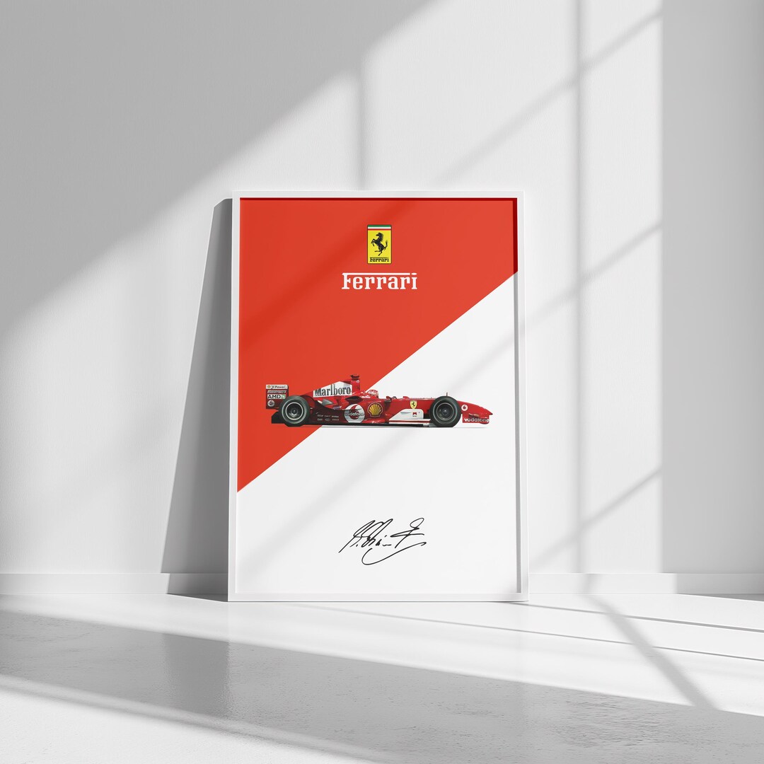 Poster F1 Ferrari F2004 - White - Red - Etsy