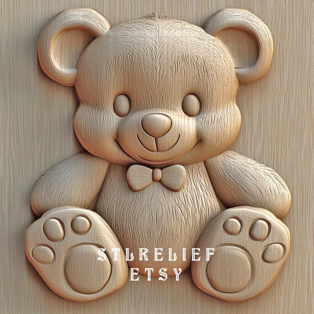 Teddy Bear STL File for CNC and 3D Printing | Cute Bear 3D Model ...