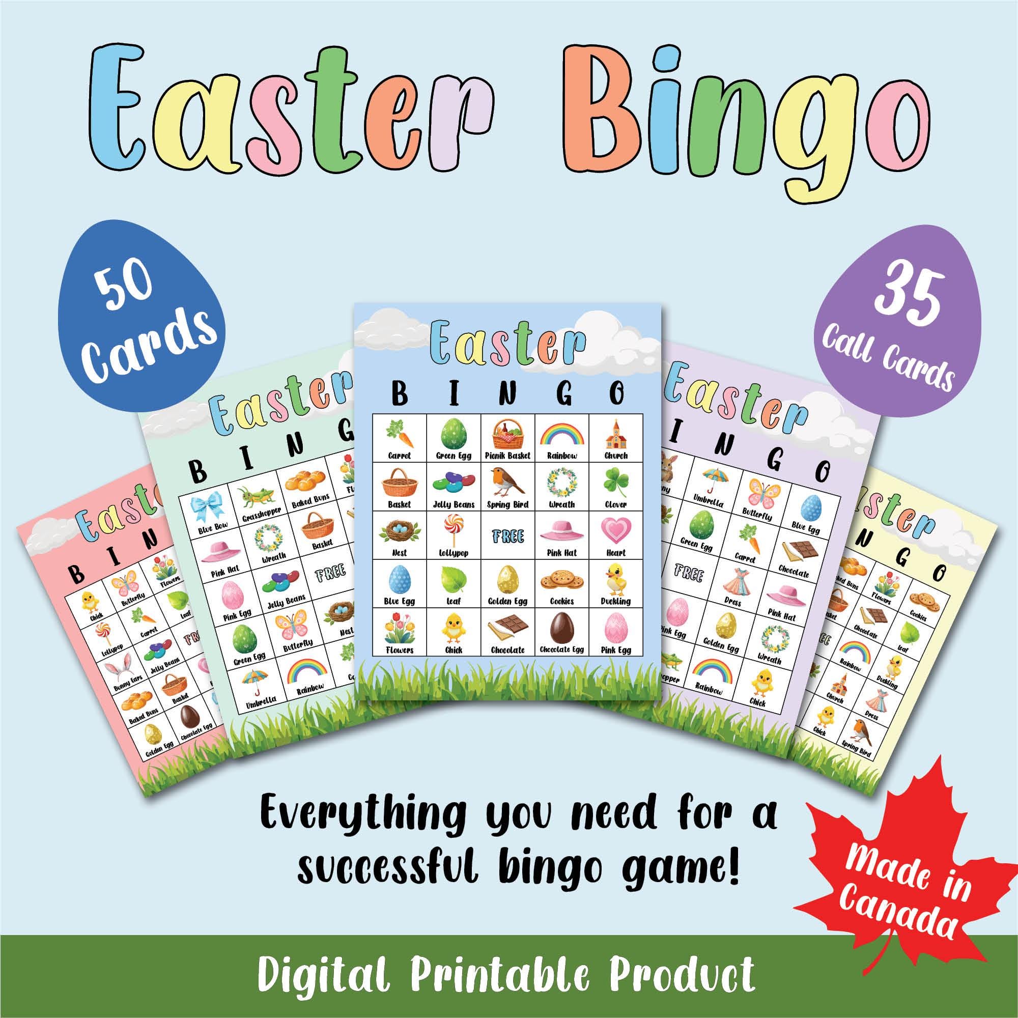 Cute Easter Bingo Printable – Fun Digital Download for Kids & Family ...