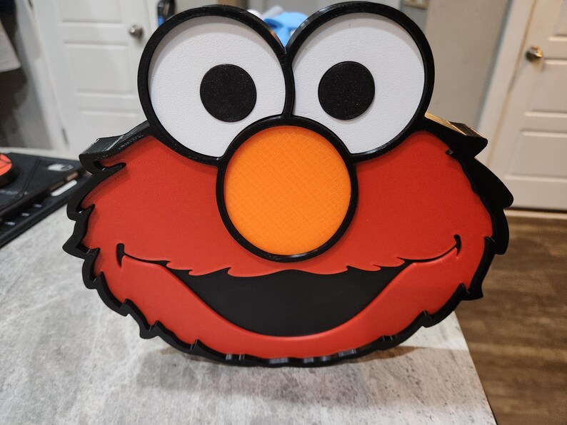 JUMBO 3D Printed Elmo Wall Decor/standing Desk Decor 9in X 9in X 1in ...