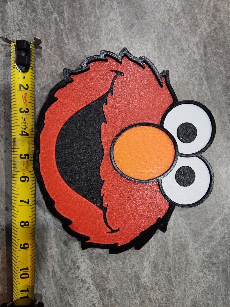JUMBO 3D Printed Elmo Wall Decor/standing Desk Decor 9in X 9in X 1in ...