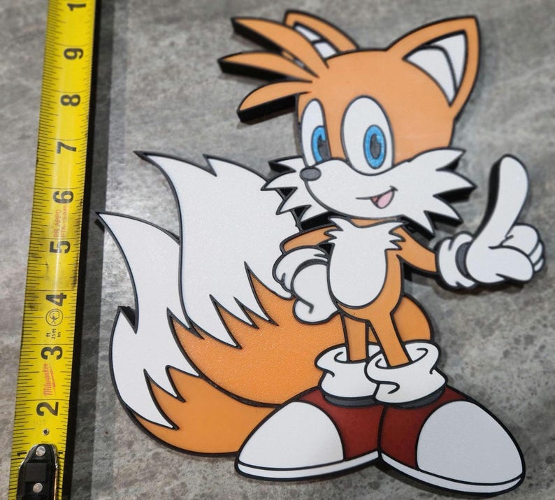 3D Printed Tails Wall Decor/standing Piece Decor From Sonic - Etsy
