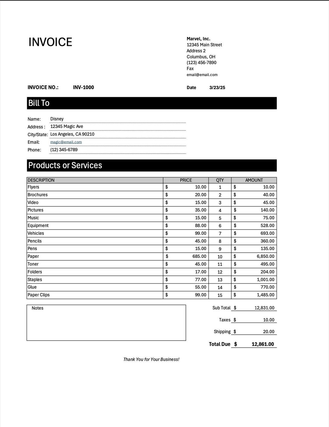 Invoice Template With Log Features - Etsy