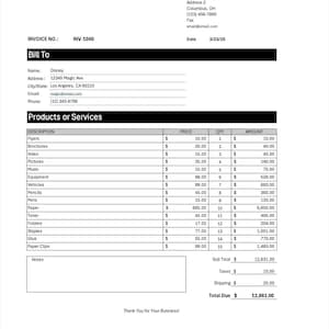 Invoice Template With Log Features - Etsy