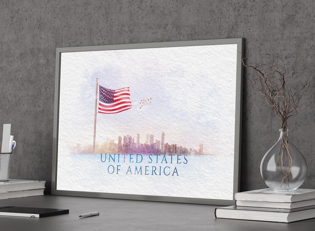 Custom Country Flag Poster | Personalized Flag Wall Art | USA Flag With ...