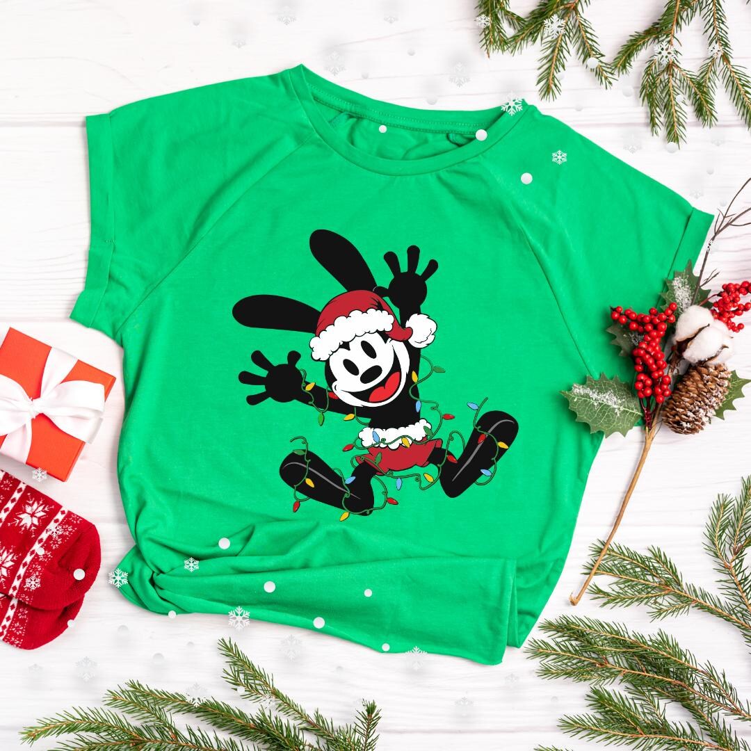Oswald Rabbit Christmas Lights PNG SVG, Family Sublimation (digital ...
