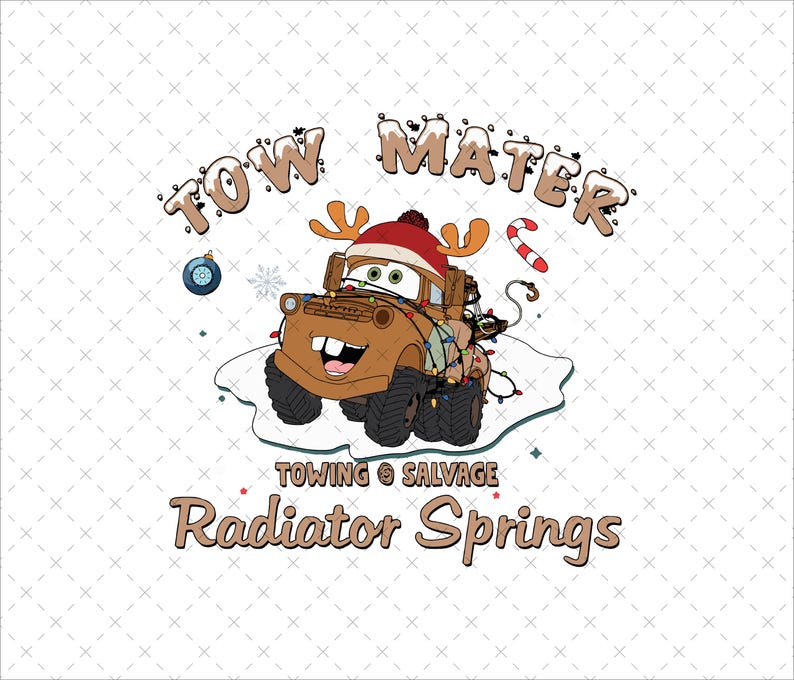Tow Mater Christmas PNG, Cars Sublimation Design (digital File) - Etsy