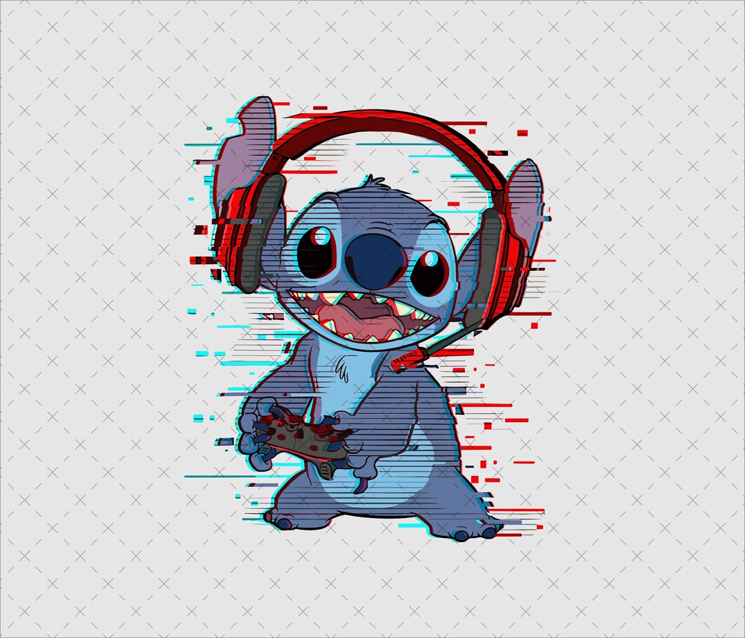 Gamer Stitch PNG – Lilo and Stitch Glitch Headset & Controller Design ...