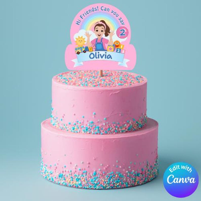 Ms Rachel Birthday Cake Topper Sign Banner Baby Toddler Digital ...