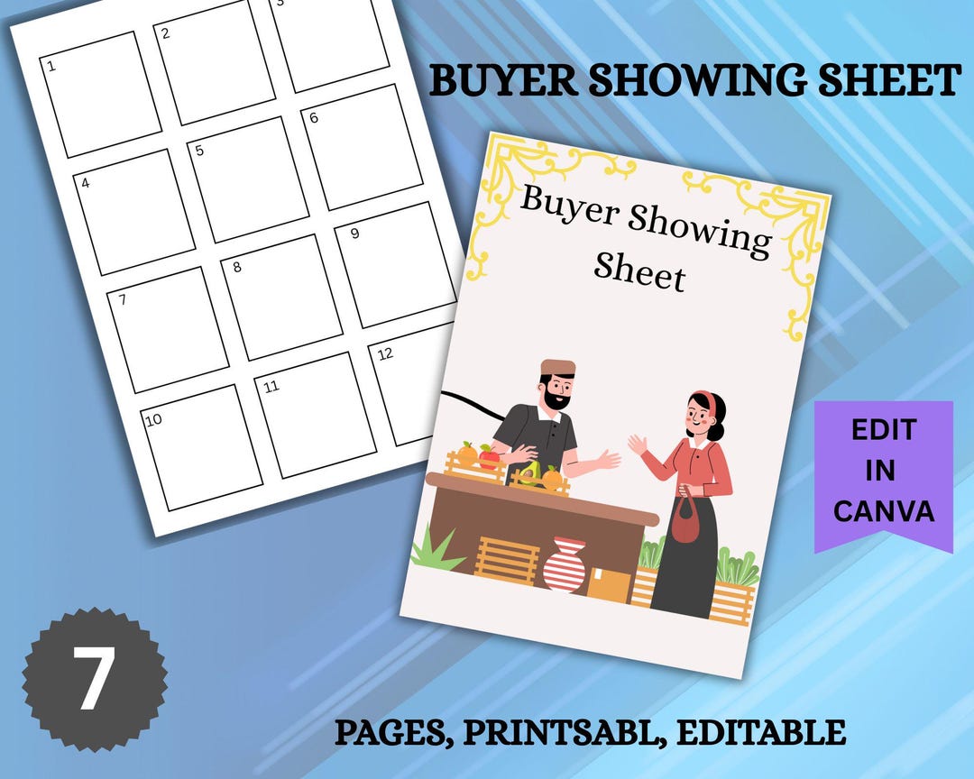 Buyer Showing Sheet Planner – Property Viewing Organizer for Real ...