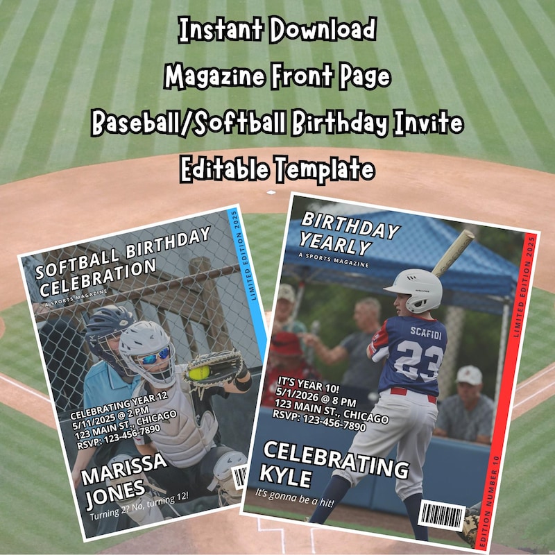 Softball Magazine Cover - Etsy