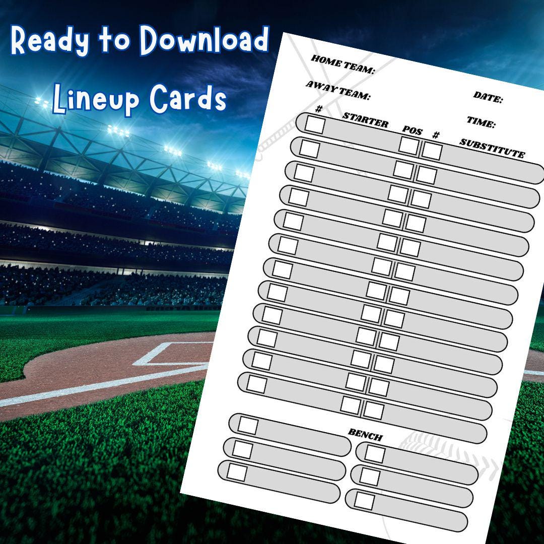 Ready-made Lineup Card| High School| Travel Ball| Fall Ball| Baseball ...