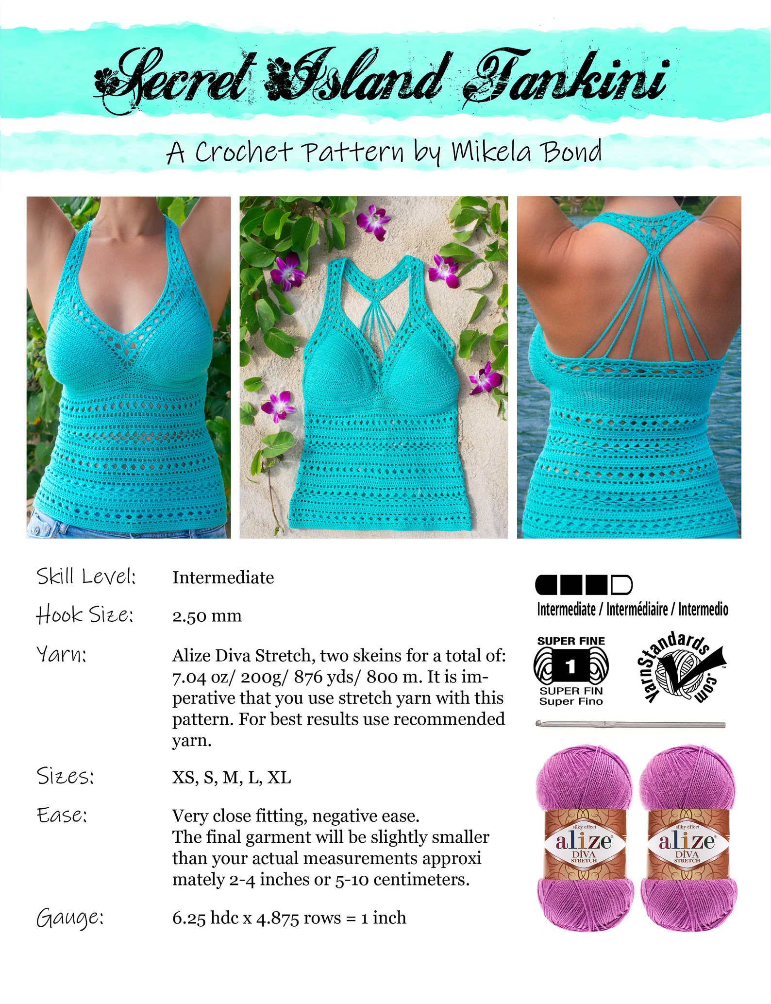 Secret Island Tankini Top Crochet Pattern - Etsy