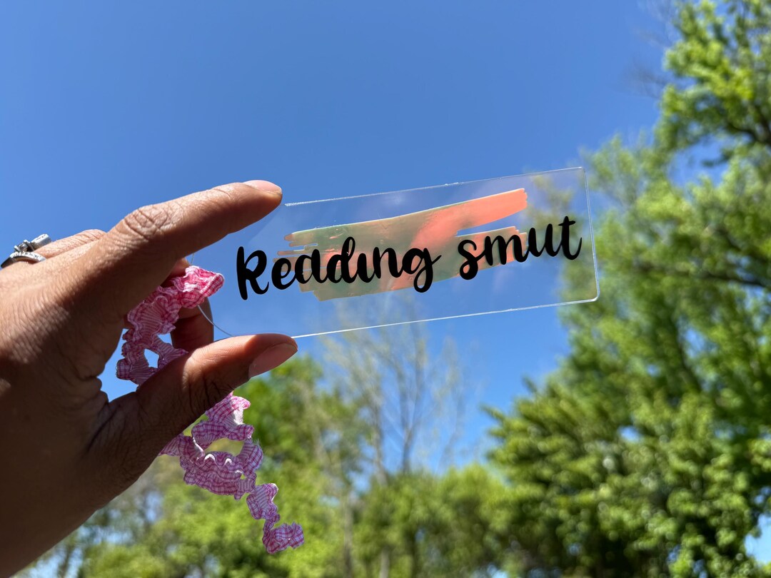 Holographic Vinyl Brush Stroke Clear Acrylic Bookmark Funny Cursive ...
