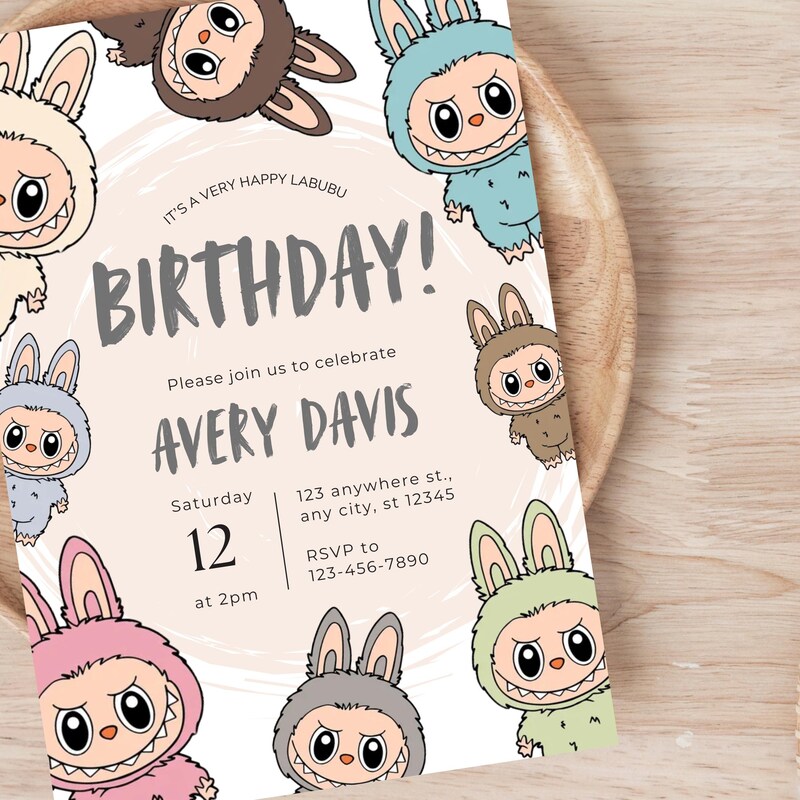 Labubu Invitation - Etsy