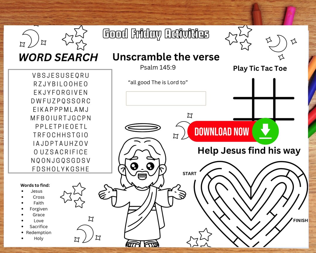 Good Friday Activity Pack for Kids | Easter Bible Printable | Christian ...