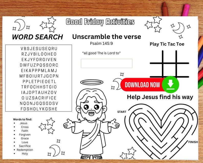 Good Friday Activity Pack for Kids | Easter Bible Printable | Christian ...