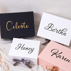 Personalized Bridesmaid Proposal Box,custom Name Magnetic Ribbon Box ...