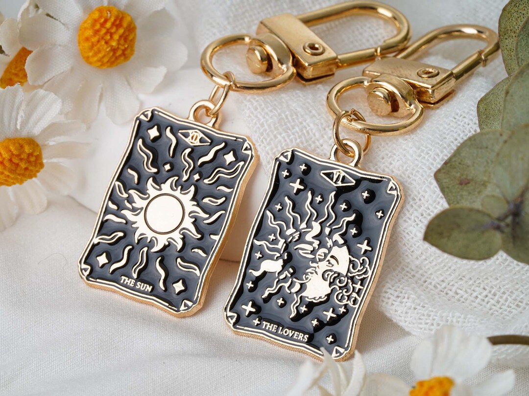 Tarot Style Keyring,celestial Tarot Style Keychains,astrology Keyring ...