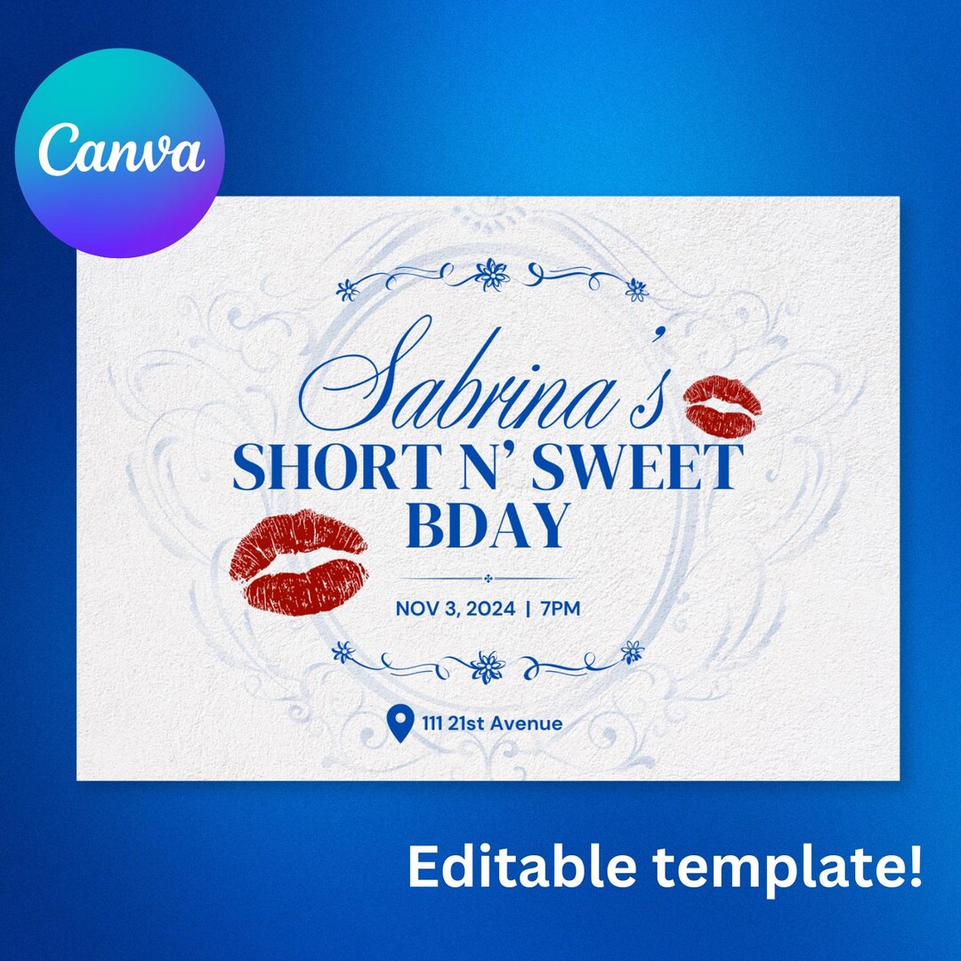 Short N' Sweet Invitation Cards, Sabrina Carpenter Invite Inspired ...