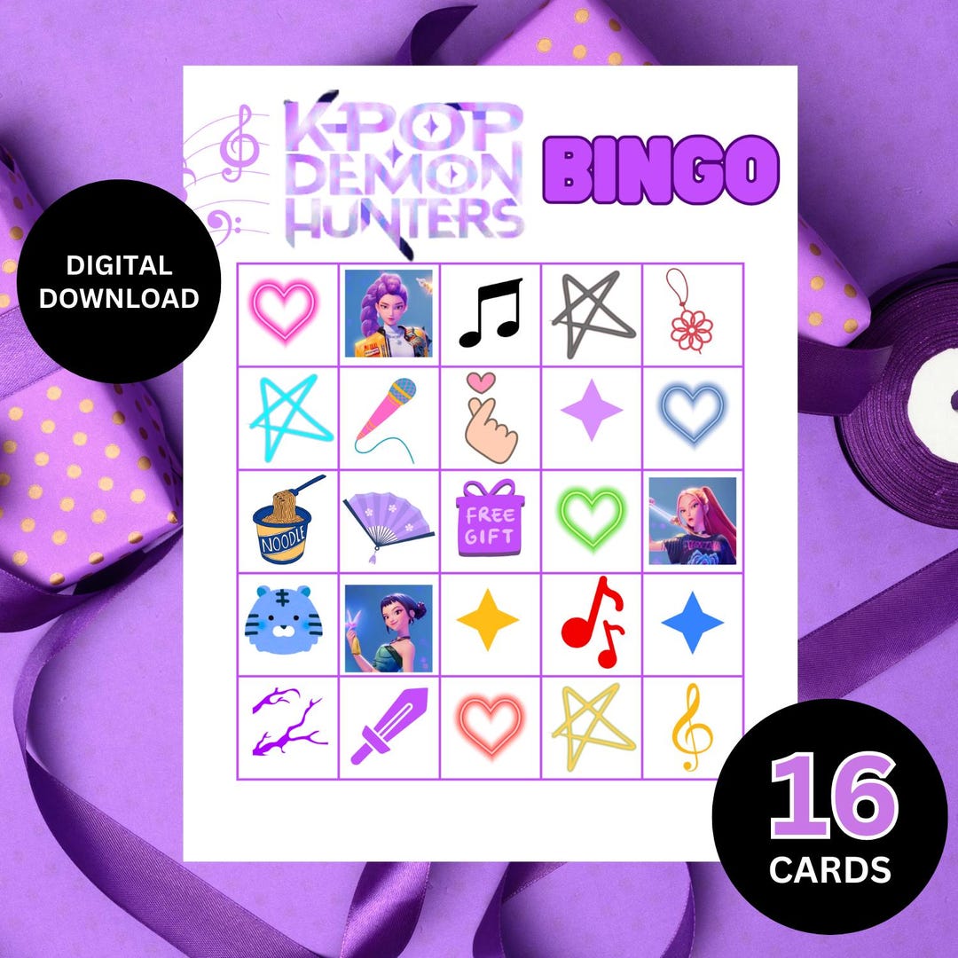 KPOP Demon Hunters Bingo Game, Birthday Party (digital Download) - Etsy
