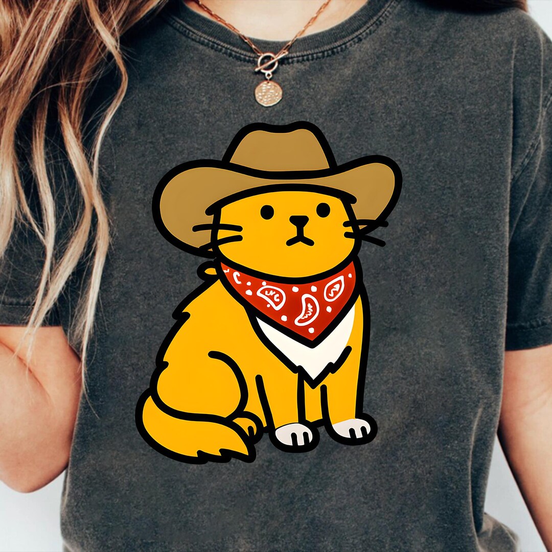 Cowboy Cat PNG Digital Download | Funny Western Kitty Art | Cute ...