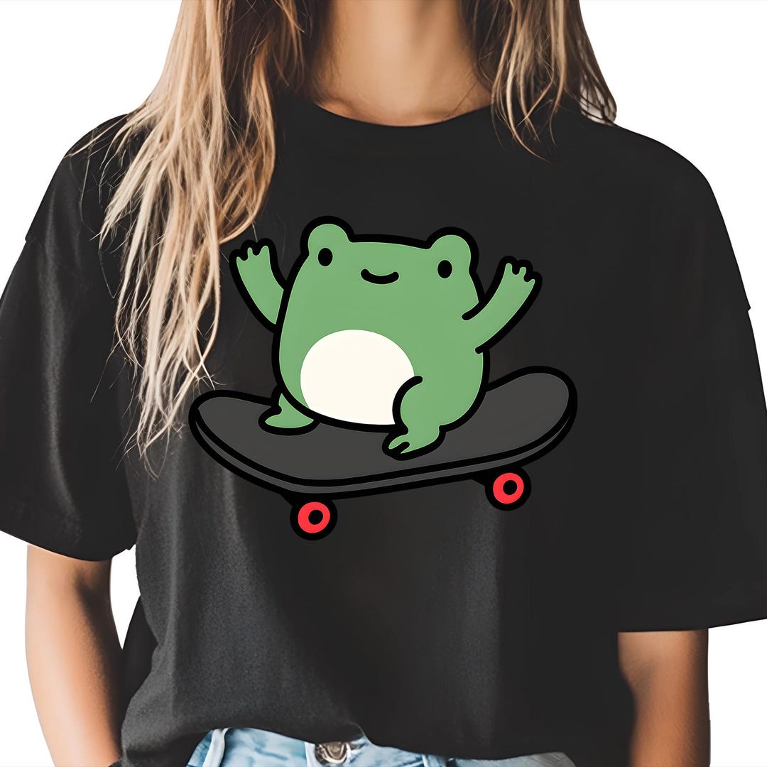 Skateboarding Frog PNG Digital Download | Cute Kawaii Frog on ...