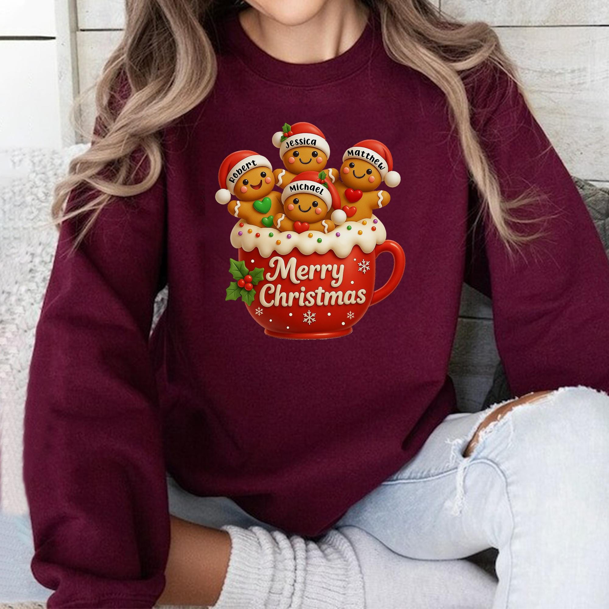 Personalized Gingerbread Family PNG | Custom Name Gingerbread Cookies ...