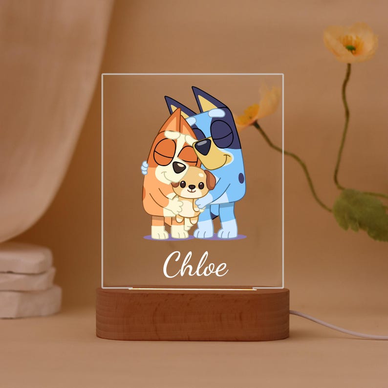 Bluey Family Night Light, Cartoon Character Night Light, Cute Animal ...