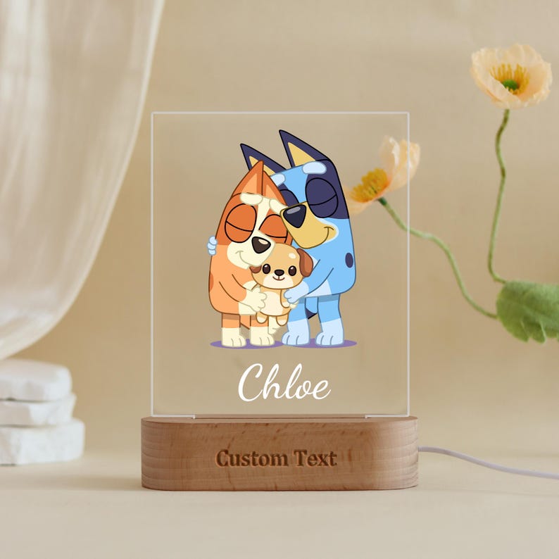 Bluey Family Night Light, Cartoon Character Night Light, Cute Animal ...