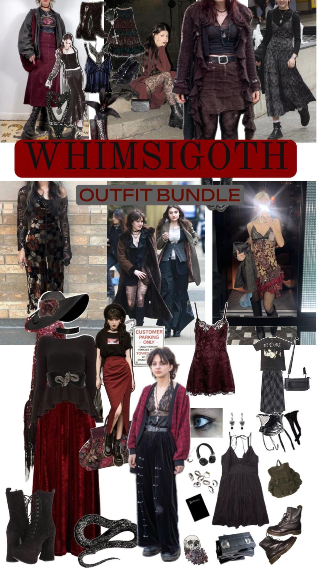 Personalized Thrift Bundle | Whimsy Goth Vintage Clothing Outfit Bundle ...