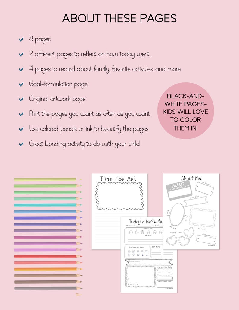 Printable Kids' Journal Pages - Etsy