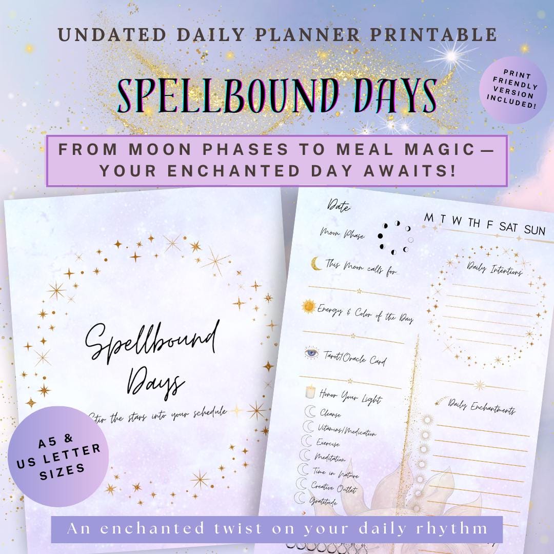 Spellbound Days | 14-page Printable Witchy Daily Planner | Magical ...