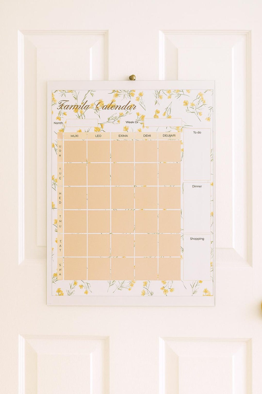 Personalized Family Weekly Planner: 5 Names, 4 Backgrounds (PDF ...
