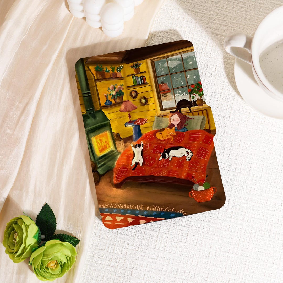 Cozy Cabin With Cats and Fireplace Kindle Case,kindle Paperwhite 2025 ...