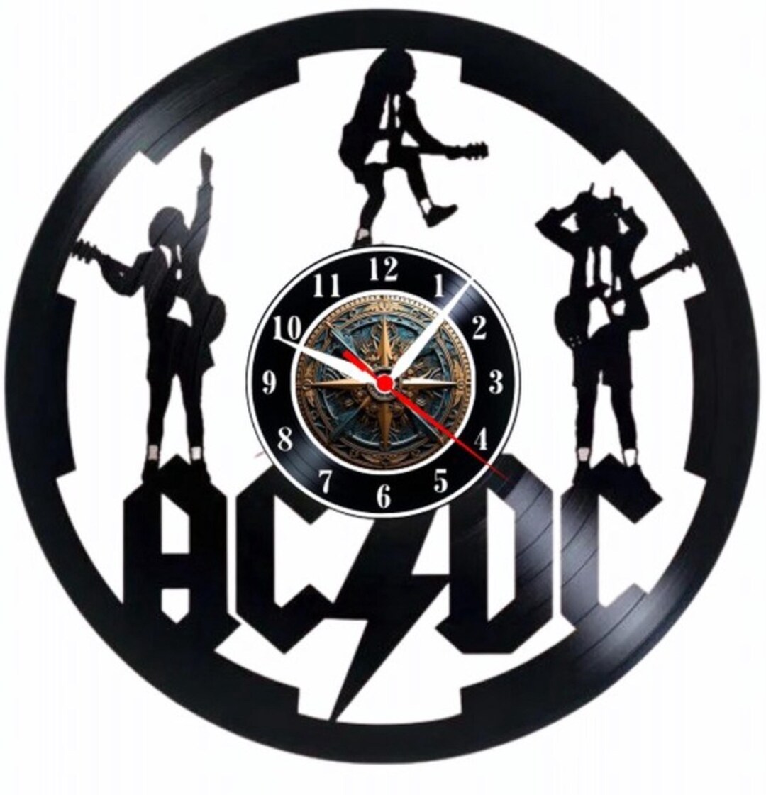 AC/DC Wall Clock - Rock Around the Clock - Etsy