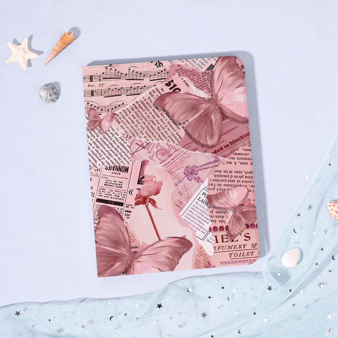 Pink Butterfly Collage 2024ipad7/8/9/10 Air Mini3/5/6th Gen Pro11/12.9 ...
