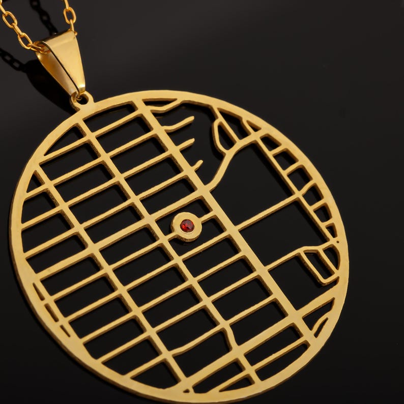 Personalized Map Necklace With Coordinates, Custom Birthplace, First ...