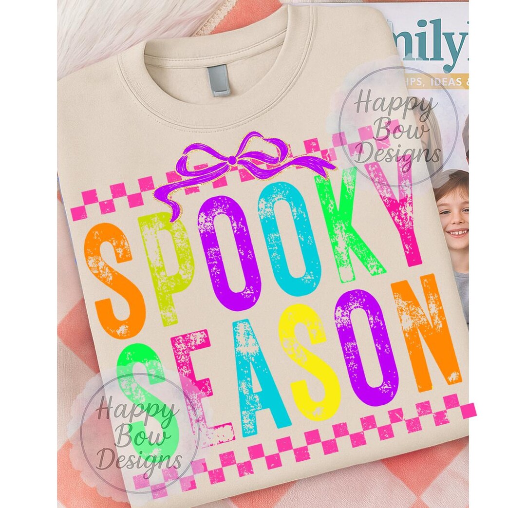 Spooky Season Neon Png, Grunge Rainbow Halloween Shirt Design With ...