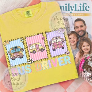Cute Bus Driver PNG Back to School Sublimation Design With Bows and ...