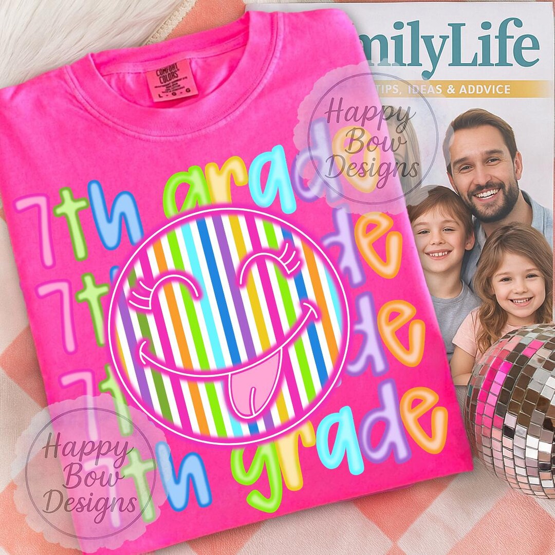 7th Grade Teacher Back to School PNG, Neon Back to School PNG for ...