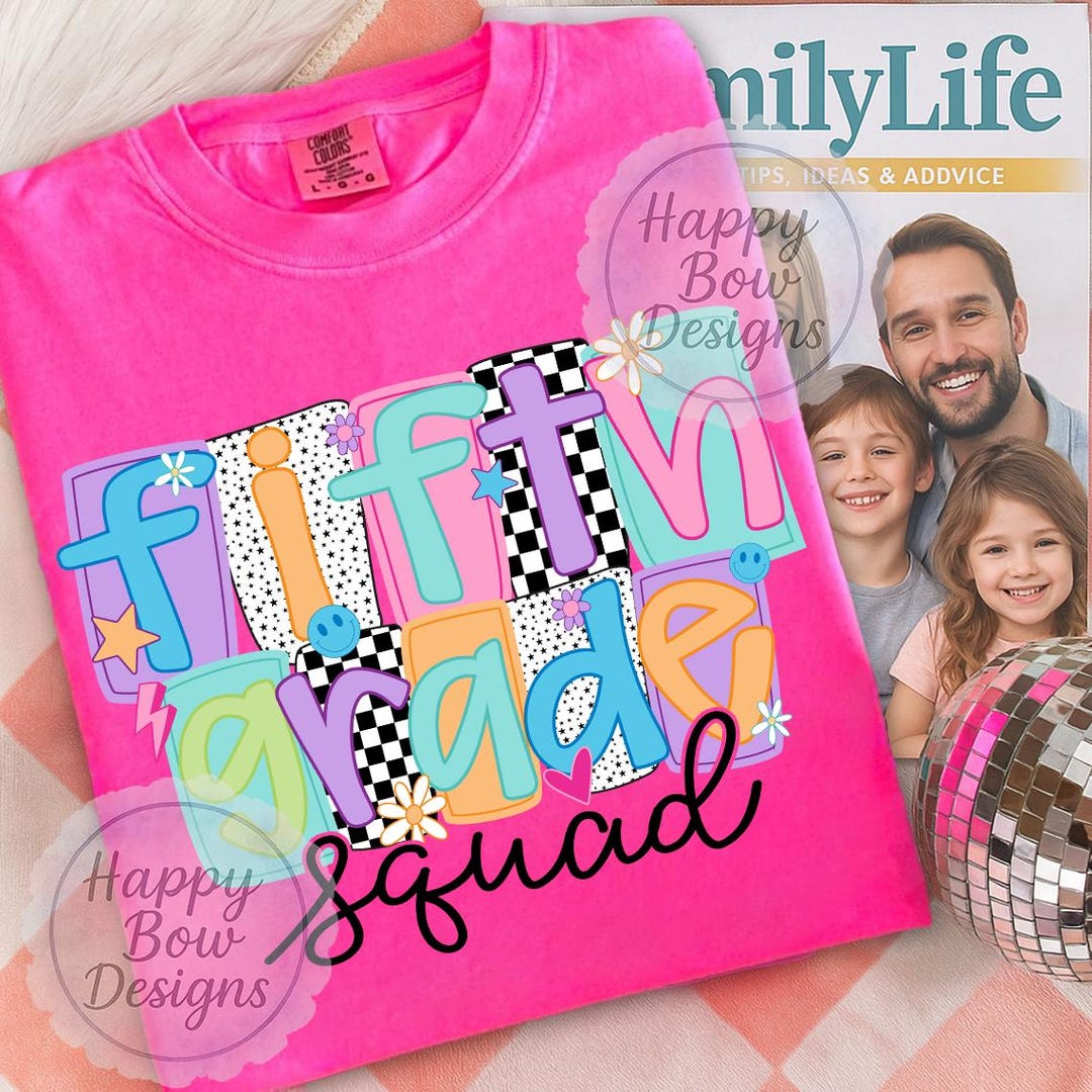 Fifth Grade Squad PNG Teacher PNG Back to School Sublimation Design ...
