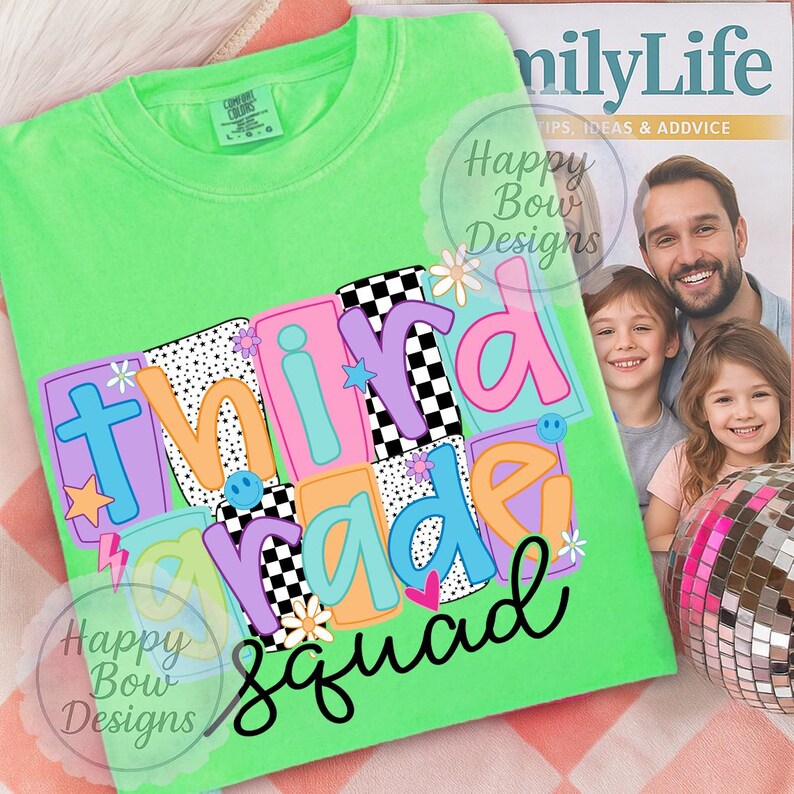 Third Grade Squad PNG Teacher PNG Back to School Sublimation Design ...