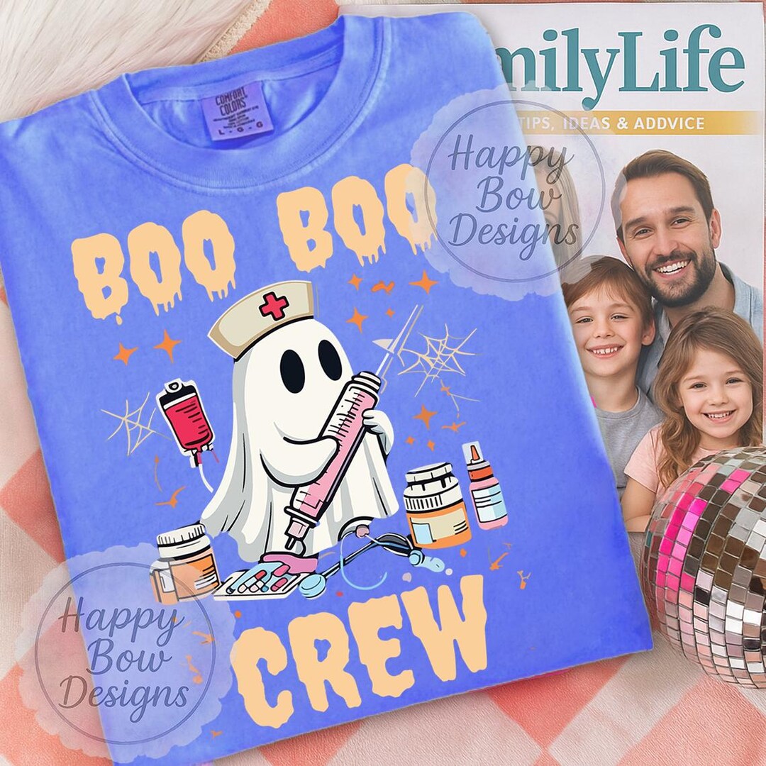 Boo Boo Crew Cute Nurse Ghost Png Svg, Funny Halloween Nurse Shirt ...