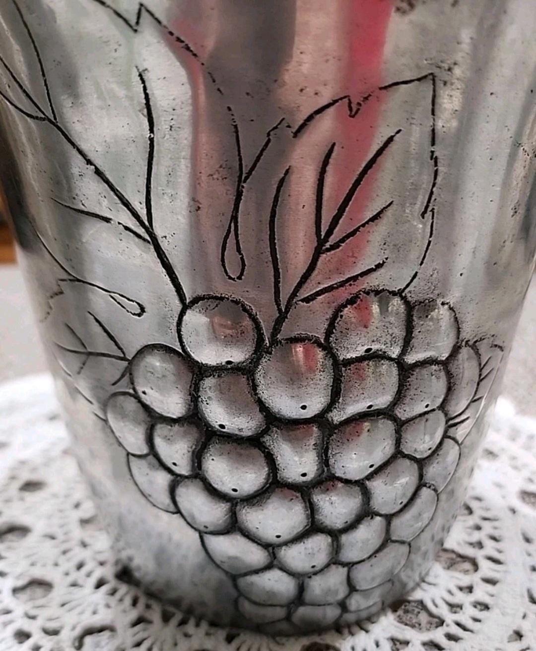 Vintage Pewter Ice Bucket W/ Grapes - Etsy