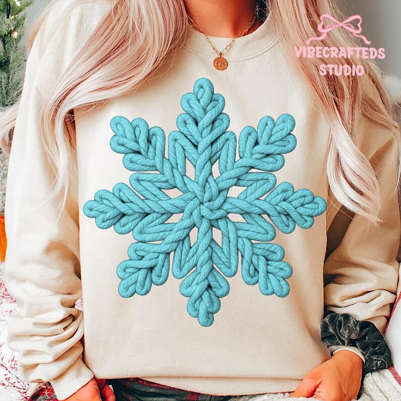Blue Crochet Snowflake Png, Faux Yarn Christmas, Trendy Crochet Png ...