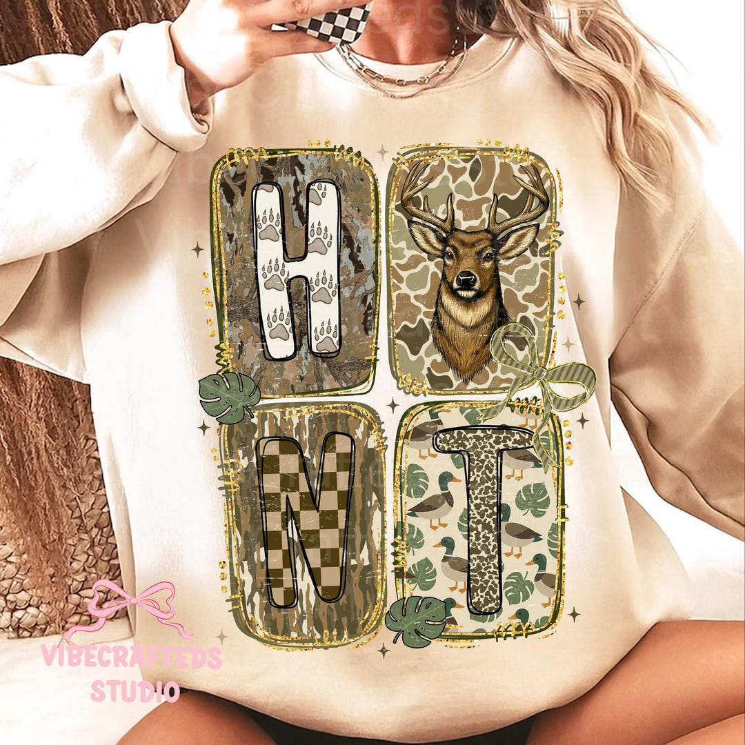 Camouflage Hunting Season PNG, Glitter Hunt Coquette PNG, Camo ...