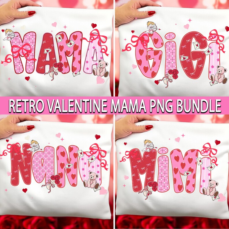 Pink Mama Mini Valentine Png Bundle, Valentine Png, Mama Valentine Png ...