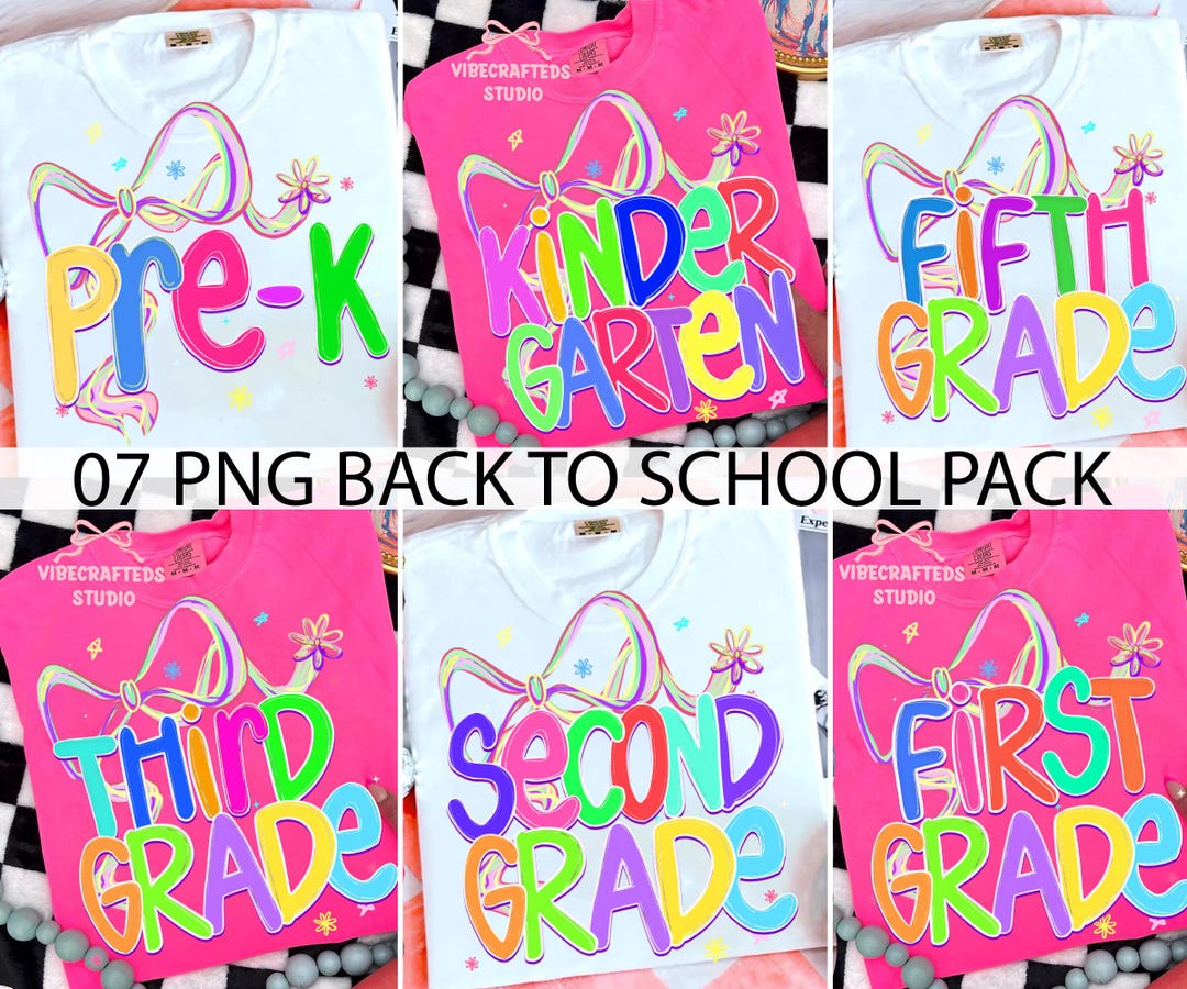 Neon Crayon Grades Back to School Png Bundle, Colorful Grades Bundle ...