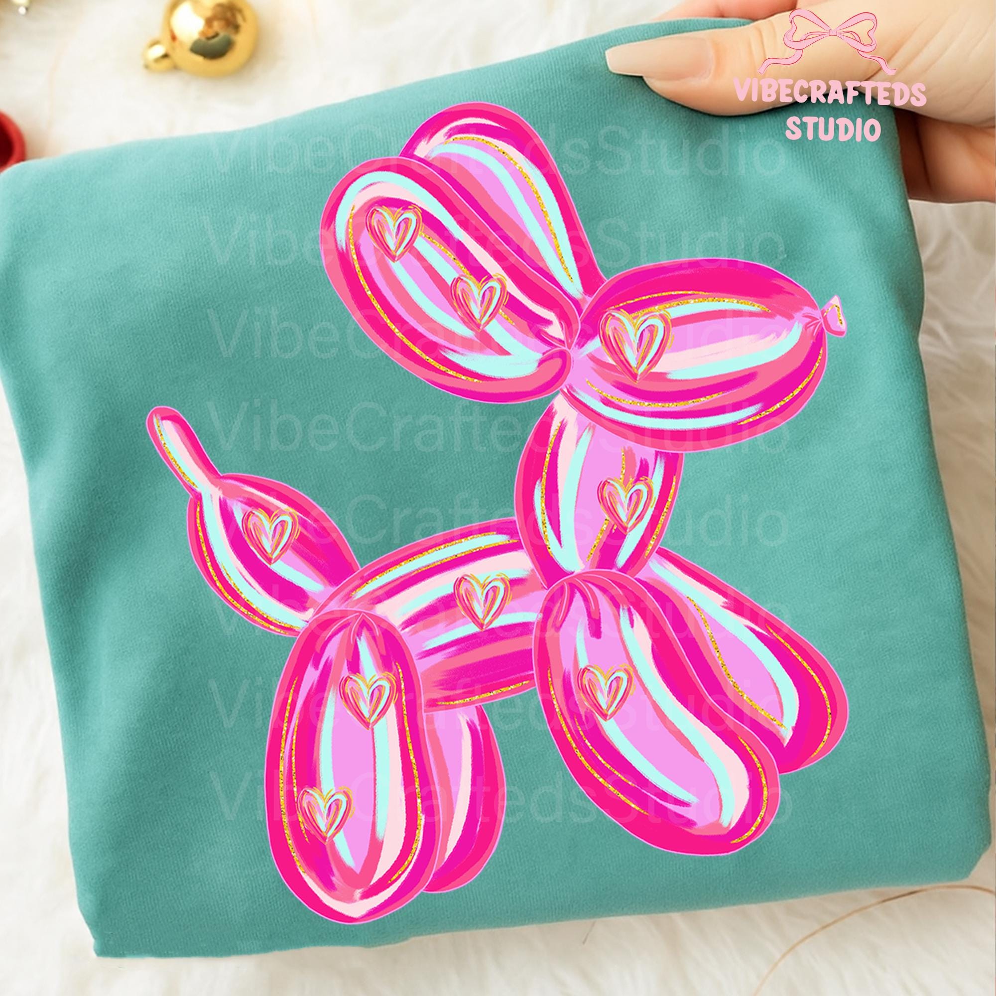 Pink Brushstroke Balloon Dog PNG, Valentine Balloon Animal Clipart ...
